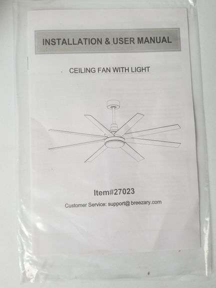 BREEZARY Archer 72 in. (6 ft.) Indoor Black-Blade Satin Nickel ...