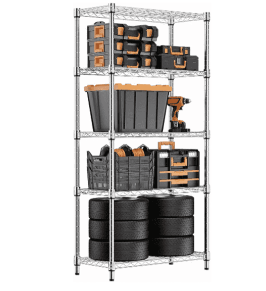 M MZG Steel Heavy Duty 5 Tier Shelving Unit, 13.7" X 23.6" X 62.4 ...