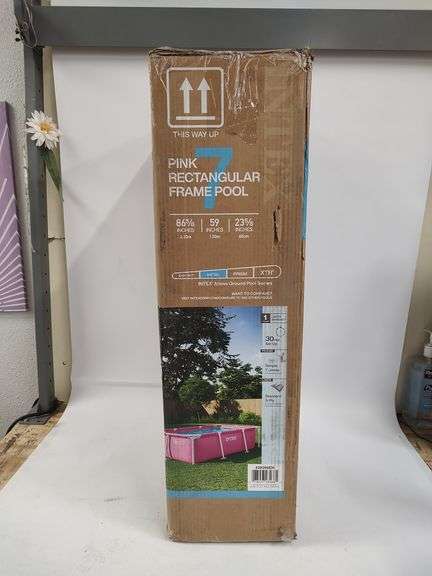 INTEX Rectangular Above-Ground Metal Frame Pool | Open Box | (See ...