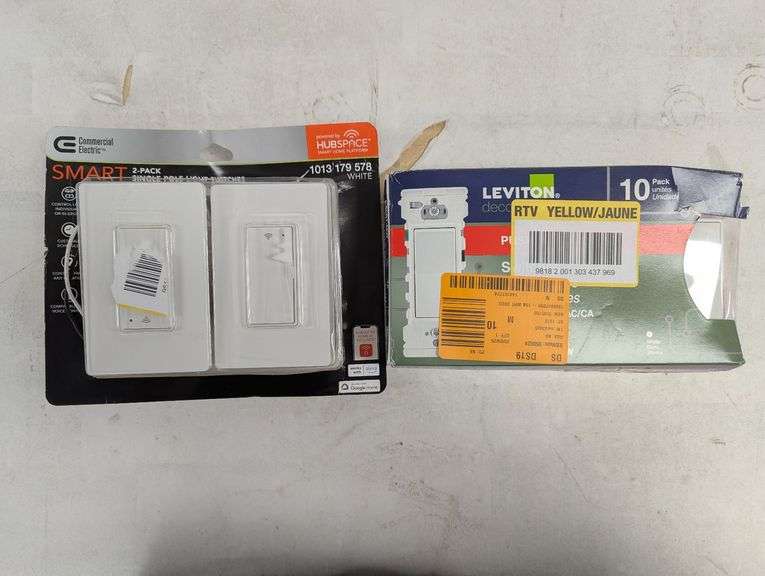 Light Switch Bundle - LEVITON 10 Pack; COMMERCIAL ELECTRIC 2 Pack Smart ...