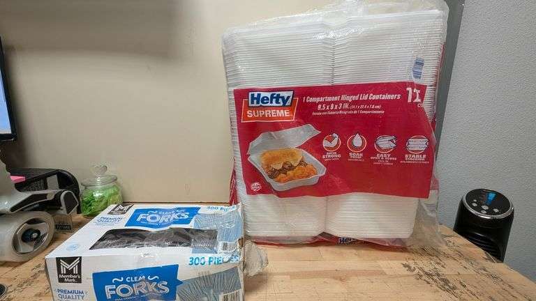 Hefty Supreme Foam Hinged Lid Container, Clear Forks 300 ct. Bundle ...