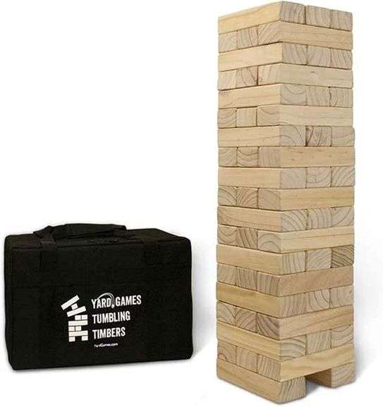 Yard Games Tumbling Timbers Wood Stacking Party Game w/Carrying Case ...
