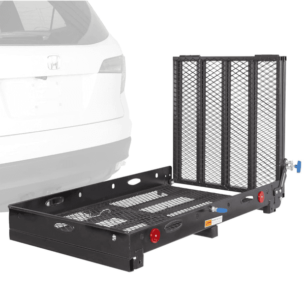 SILVERSPRING Hitch-Mounted Mobility Carrier w/ Ramp, 48" x 28", 60 ...