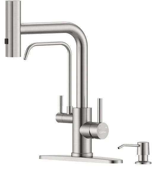 DAYONE Waterfall Kitchen Faucet w/Drinking Water Faucet & Soap ...