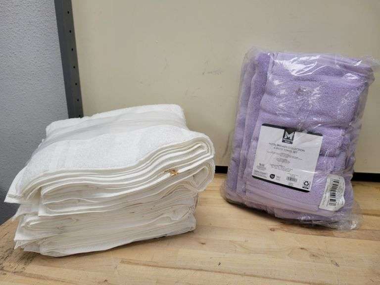 Member's Mark 6 Pcs Towel Set Lavender & 3 Pcs Towel White Bundle ...