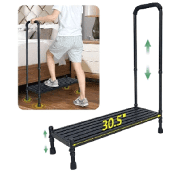Bed Steps for High Beds Adults Medical Bedside Step Stool W Handle ...