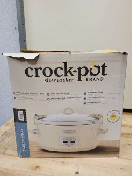Crock-Pot 7 Qt. Cook & Carry Programmable Slow Cooker White | Open Box ...