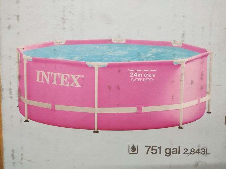 Intex Pink Metal Frame Swimming Pool, 8Ft X 30" | Open Box | (See ...