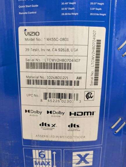 VIZIO 55" Class 4K Series LED Smart TV, V4K55C-0801 | Open Box - Rio Grande Trade