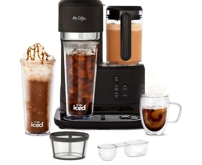 Mr.Coffee 3-In-1 Single Serve Iced 7 Hot Coffee Maker w/Blender ...