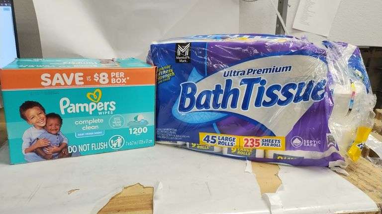 BUNDLE- Member's Mark Ultra Premium Bath Tissue/ Pampers WIPES, 15PK ...