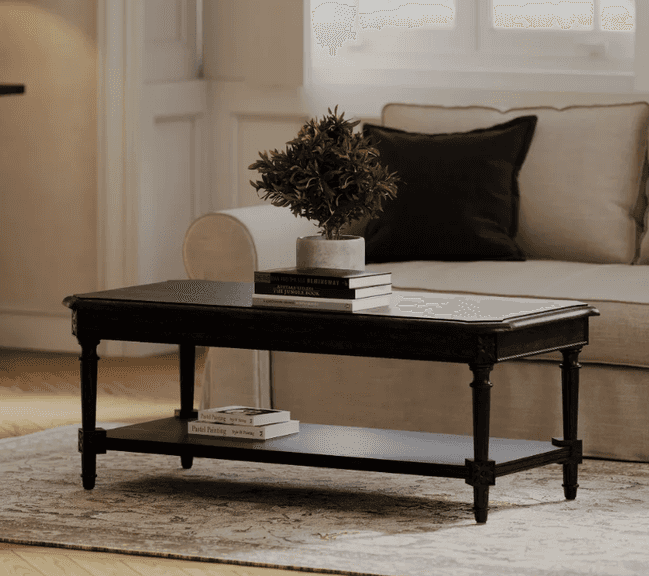 Maven Lane Pullman Traditional Rectangular Wooden Coffee Table | Open ...