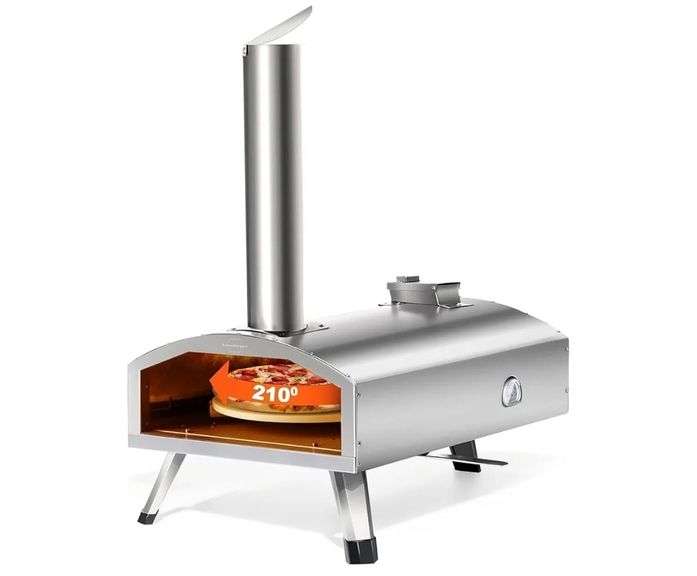 PolarcoForgeco 12in. Stainless Steel Portable Wood Fire Pizza Oven w ...