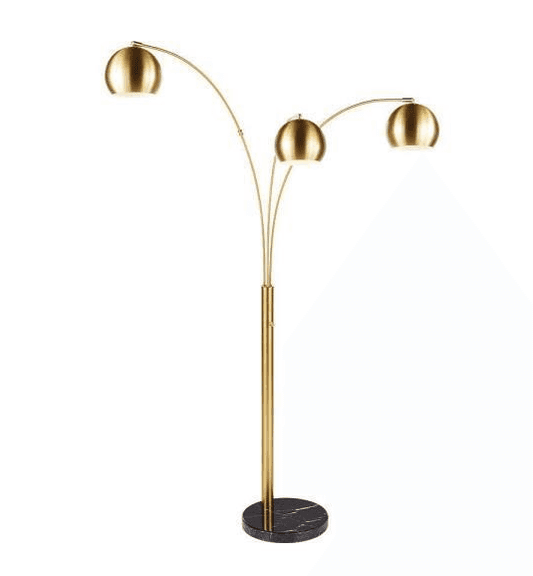 Caldwell 74.5 in. 3-Light Gold Arc Floor Lamp | Open Box | (See ...