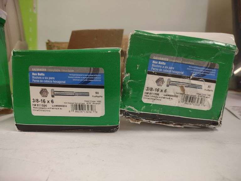 Galvanized Hex Bolts, 3/8-16 x 6, 100ct | Open Box | (See Condition ...