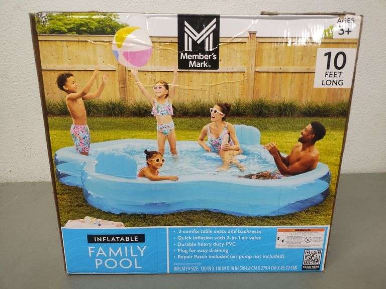 Member's Mark INFLATABLE FAMILY POOL, 10' LONG | Open Box | (See ...