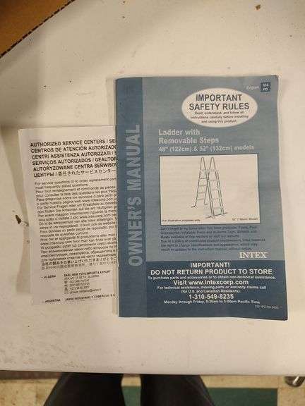 INTEX Pool Ladder for 52" Tall Pool | Open Box | (See Condition Notes ...