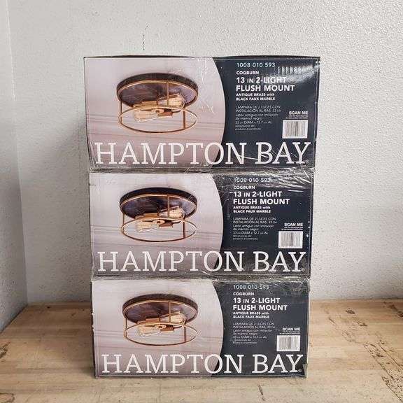 Hampton Bay Cogburn 13" 2-Light Flush Mount Set Of 3 | Open Box | (See ...