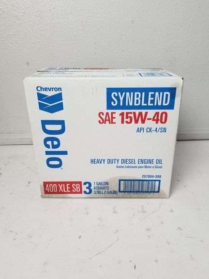 CHEVRON Delo 400 XLE SB Synthetic Blend SAE 15W-40 Heavy Duty Diesel Engine Oil, API CK-4/SN, 3 ...