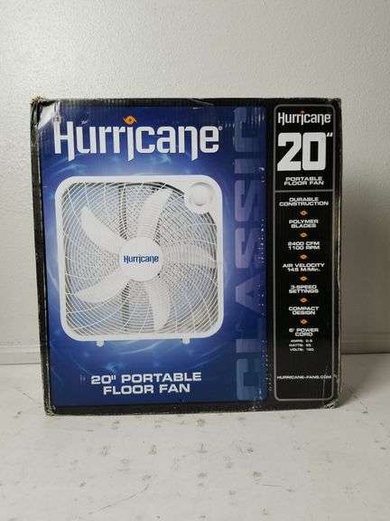 HURRICANE Classic Portable Floor Mount Box Fan 20" - White (See ...