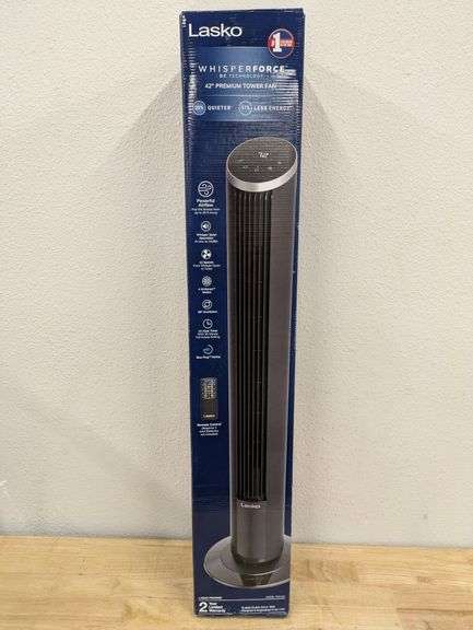 Lasko 42” Oscillating 12-Speed DC Tower Fan | Open Box | (See Condition ...