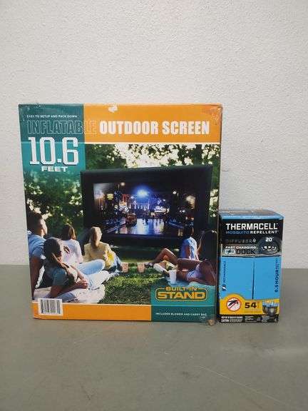 Outdoor Bundle: 10.6Ft Inflatable Screen And Thermacell Mosquito ...