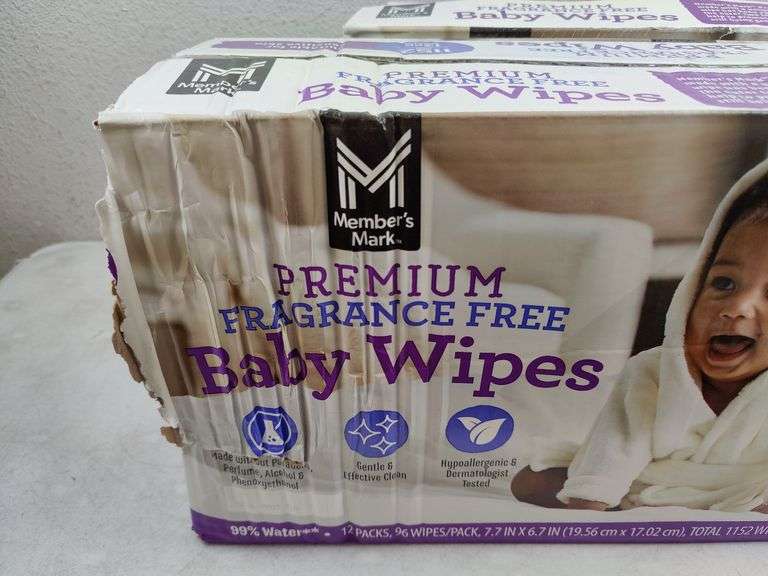Members Mark Premium Fragrance Free Baby Wipes, 2 Packs, 12ct Each ...