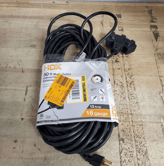HDX 50FT Multi Outlet Extension Cord & Halo Baffle Downlight Bundle ...