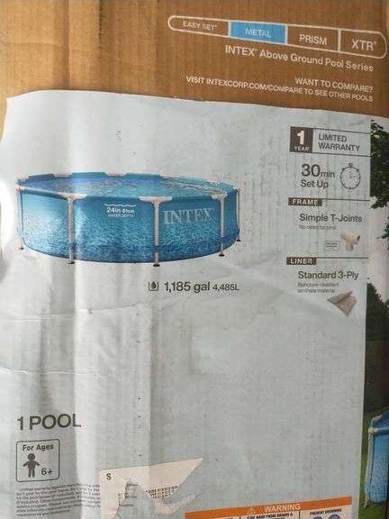 INTEX BEACHSIDE METAL FRAME POOL, 10' X 30" | Open Box | (See Condition ...