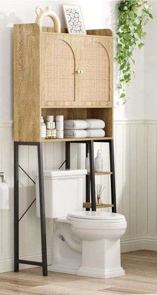 FireWillowise Rattan Over The Toilet Storage Cabinet Natural | Open Box ...