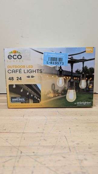 EcoScapes by Enbrighten 48' Outdoor LED Café String Lights, 24 Bulbs ...