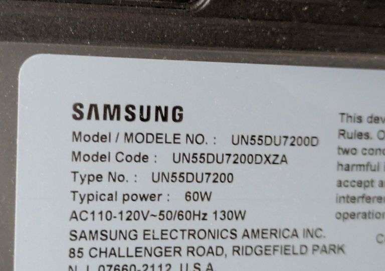 SAMSUNG 55" Class DU7200 Series 4K Smart TV | Open Box | (See Condition ...