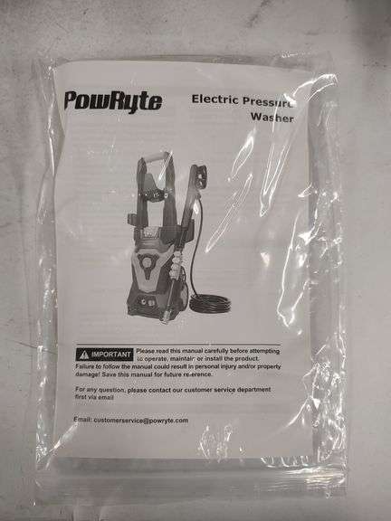 POWRYTE Electric Pressure Washer | Open Box | (See Condition Notes ...