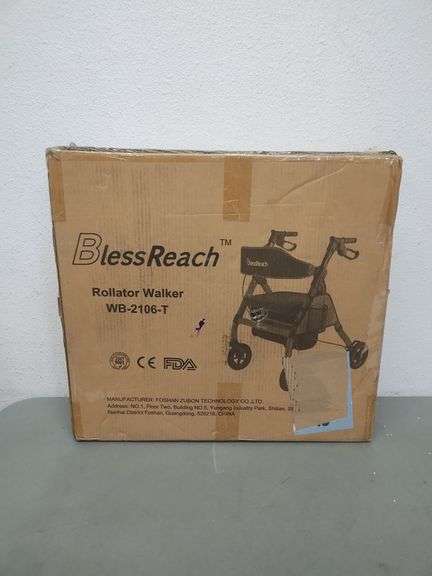 BlessReach Foldable Rollator Walker, Gray | Open Box | (See Condition ...