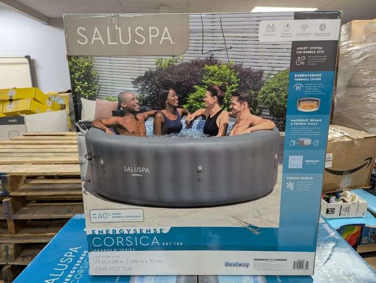 SaluSpa Corsica Energy-Saving Smart AirJet Inflatable Hot Tub 4-6 ...