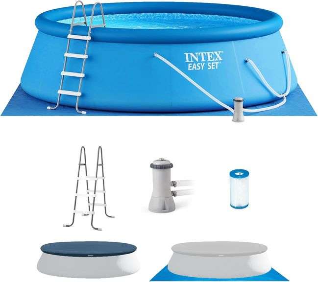 Intex 28167EH Easy Set Inflatable Swimming Pool Set: 15ft x 48in | Open ...