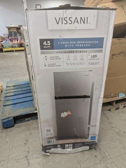 VISSANI 2 Door Mini Refrigerator With Freezer | Open Box | (See ...