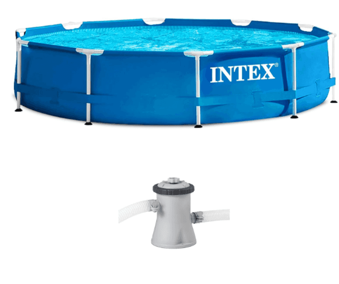 Intex 10 Ft Metal Frame Pool Set | Open Box | (See Condition Notes ...