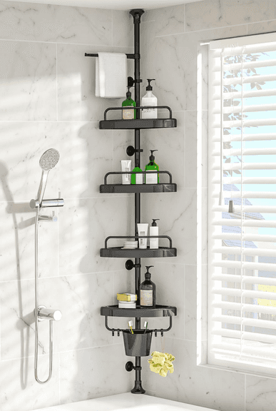 ELITECART Rust-Proof Corner Tension Pole Shower Caddy, 32" - 120" | Open Box | (See Condition ...