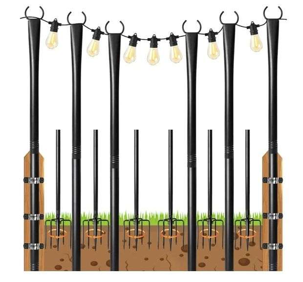 6 Pack String Light Poles | Open Box | (See Condition Notes) - Rio ...