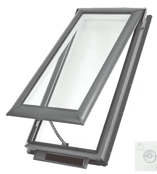 VELUX 21 in. x 45-3/4 in. Solar Powered Fresh Air Venting Deck-Mount Skylight with Laminated Low ...