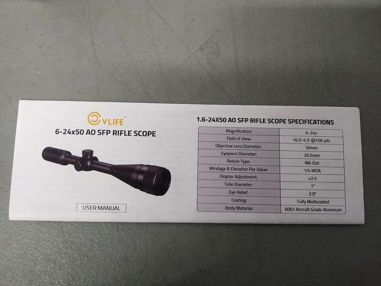 EagleFeather Rifle Scope, Z03 6-24x50 AO | Open Box | (See Condition ...