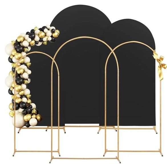 Toolterritary Metal Arch Backdrop Stand And Cover Wedding Arch Frame ...