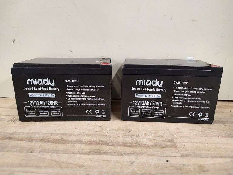 MIADY Sealed Lead-Acid Batteries, 12v / 12Ah, 2ct | Open Box | (See ...