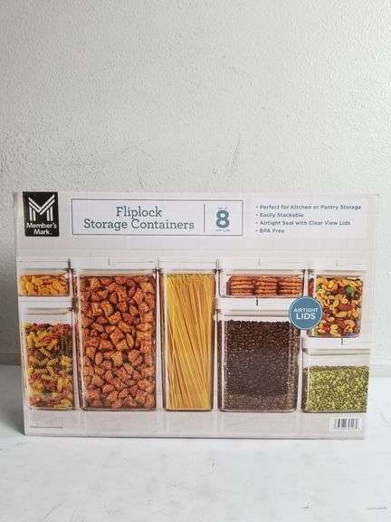 Member's Mark Fliplock Storage Containers Set of 8 With Lids | Open Box ...