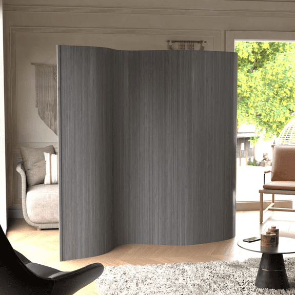 Siena Rolling Bamboo Room Divider 6ft, Gray | Open Box - Rio Grande Trade