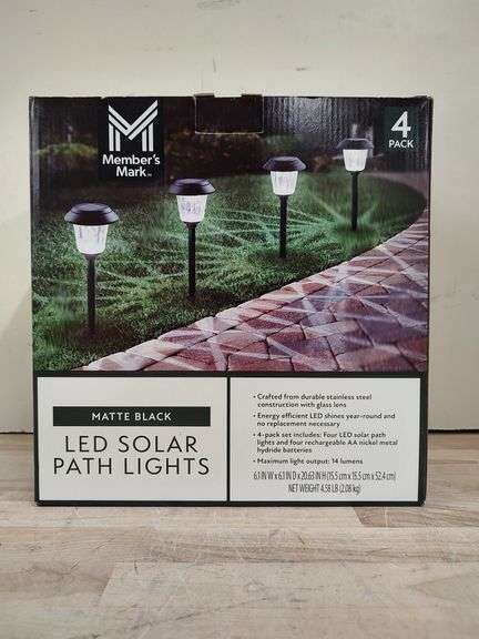 MEMBER'S MARK LED Solar Path Lights, 4ct | Open Box | (See Condition ...