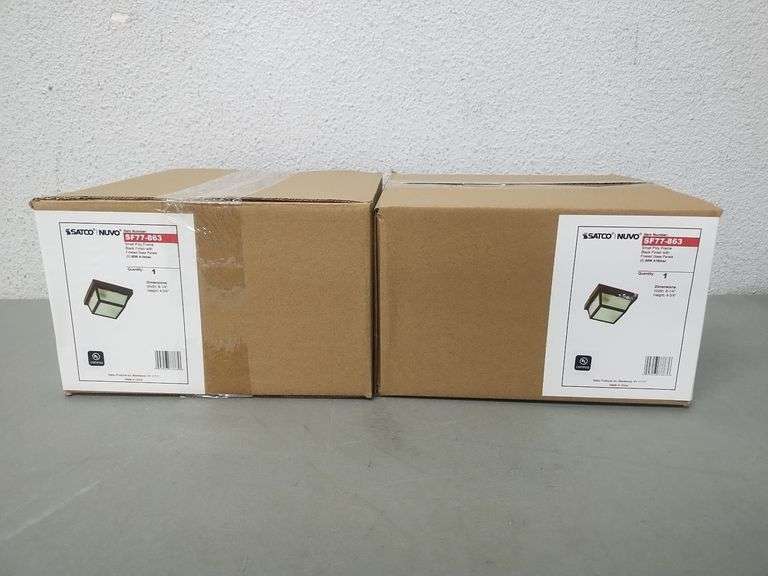 SATCO NUVO, OUTDOOR LIGHT W/ FROSTED GLASS PANELS, SET OF 2 | Open Box ...