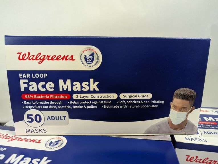20pk Case Walgreens Surgical 3-ply Ear Loop Mask Adult 50ct | Like New ...