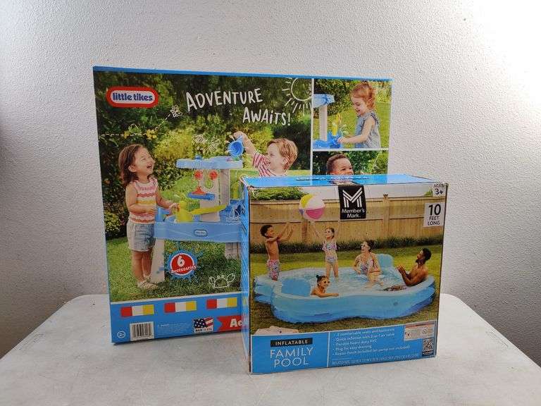 Little Tikes Adventure Falls Water Table & Members Mark Family Pool, 10 ...
